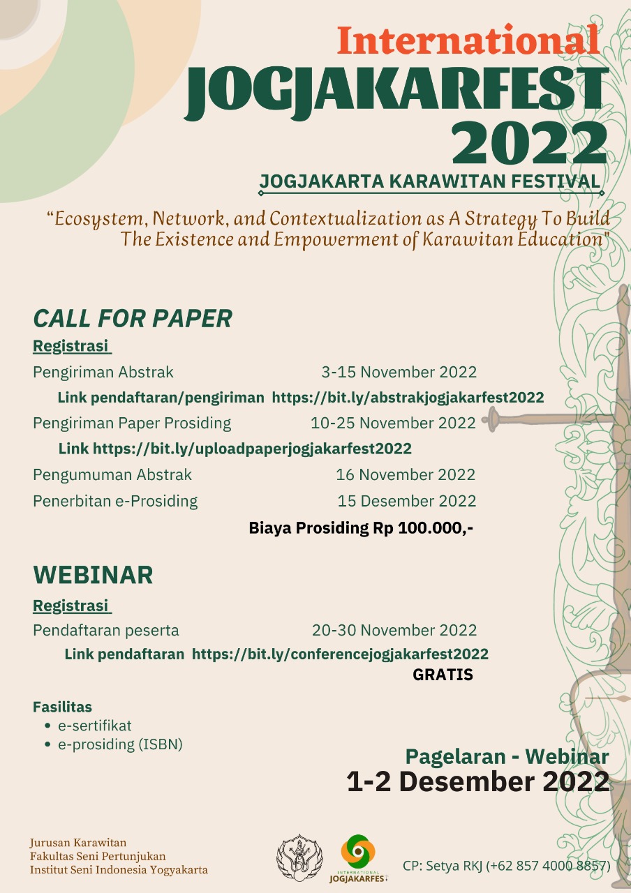Jurusan Karawitan ISI Yogyakarta Gelar Internasional Webinar Jogjakarfest 2022 – ISI Jogja | ISI ...